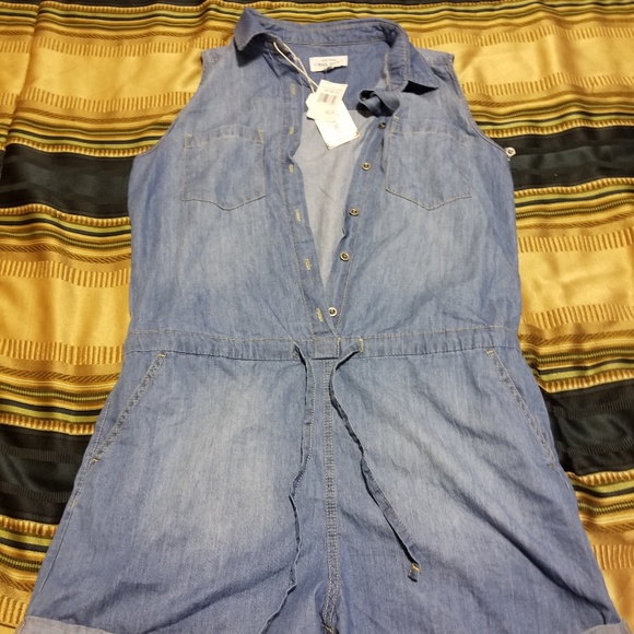 Pants & Jumpsuits | Blue Jean Denim Romper | Poshmark